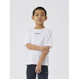 name it Jungen T-Shirt "NKMBRODY SS NREG TOP NOOS", wei&szlig;, Gr. 134, unifarben, Jersey, Obermaterial: 100% Baumwolle, Shirts, mit dezentem 3D-Frontmotiv