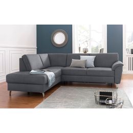 Sit & More Ecksofa SIT & MORE, B:250cm H:87cm T:201cm, grau, Kunstleder SOFTLUX;Luxus-Microfaser (100% Polyester), Wohnzimmer, Sofas, "Texel L-Form", mit