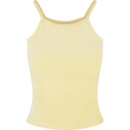 Karl Kani Damen Tanktop "Karl Kani Damen KKWQ22116YLW Small Signature Nicki Top"gelb, Gr. XS, unifarben, 75% Baumwolle, 25% Polyester, Tops