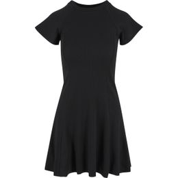 Urban Classics Damen Shirtkleid "Urban Classics Damen Ladies Skater Rib Dress"schwarz, Gr. XS, unifarben, 95% Baumwolle, 5% Elasthan, Kleider