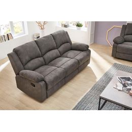 Jockenh&ouml;fer 3-Sitzer, B:204cm H:97cm T:87cm, grau, JOCKENH&Ouml;FER GRUPPE, Sofas, "Dakota, B: 204 cm", mit Relax- & Liegefunktion, Taschenfederkern-Polsterung