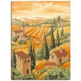 Leinwandbild Artland, B:60cm H:80cm, braun, Wohnzimmer, Bilder, "Italien Toscana", auf Holzrahmen gespannt
