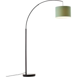 OTTO HOME Stehlampe "Stellan", 1, &Oslash; 36cm H: 180cm, 1 Stk., gr&uuml;n, Wohnzimmer, Leuchten, Bogenlampe Textilschirm Stoff &Oslash; 36cm, E27, Fu&szlig;schalter,