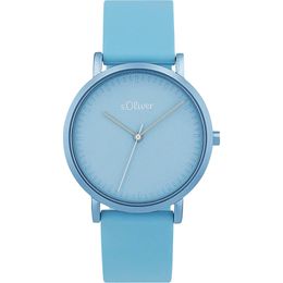 s.Oliver Damen Quarzuhr, blau, Armbanduhren, Armbanduhr, Damenuhr, Silikonarmband, analog