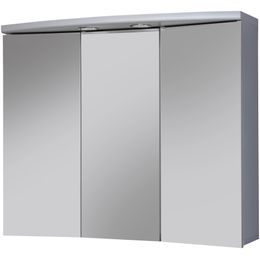 Spiegelschrank Jokey, B:82,5cm H:69,1cm T:25cm, grau, MDF, Badezimmer, Schr&auml;nke, "Ancona LED", 83 cm Breite
