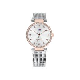 Tommy Hilfiger Damen Quarzuhr "LYNN"silberfarben, Armbanduhren, Armbanduhr, Damenuhr, Edelstahlarmband, analog, Glaskristalle