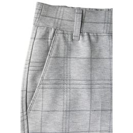 Street One Damen Chinohose, grau, Gr. 44, kariert, meliert, Web, Obermaterial: 77% Polyester, 21% Viskose, 2% Elasthan, Hosen, mit Karo Muster