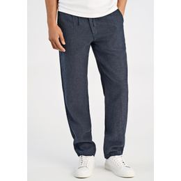 Junk De Luxe Herren Leinenhose "Leinenhose Relaxed Fit", blau, Gr. M, Obermaterial: 55% Baumwolle, 45% Leinen, Hosen