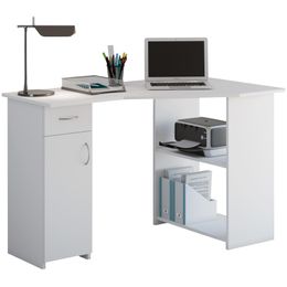 Schreibtisch Vcm, B:118cm T:77cm, wei&szlig;, B&uuml;ro, Tische, "Holz Eckschreibtisch Schreibtisch B&uuml;rotisch Linzia"