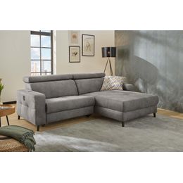 Jockenh&ouml;fer Ecksofa, B:247cm T:100cm, grau, JOCKENH&Ouml;FER GRUPPE, Korpus: 100% Polyester;Kissen: 80% Polyester, 20% Baumwolle, Wohnzimmer, Sofas, "Doppio L-Form,