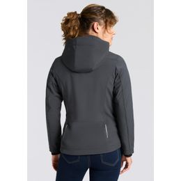 CMP Damen Softshelljacke "WOMAN JACKET DET HOOD", grau, Gr. 40, Obermaterial: 96% Polyester, 4% Elasthan. Futter: 100% Polyester, Jacken, mit Kapuze,