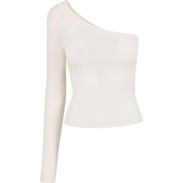 Urban Classics Damen Langarmshirt "Urban Classics Damen Ladies Asymmetric Longsleeve"sandwei&szlig;, Gr. S, unifarben, 95% Baumwolle, 5% Elasthan, Shirts