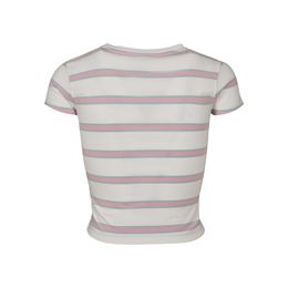 Urban Classics Damen T-Shirt "Urban Classics Damen Ladies Stripe Cropped Tee", rosa, Gr. S, gestreift, 95% Baumwolle, 5% Elasthan, Shirts