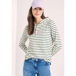 Cecil Damen Langarmshirt, wei&szlig;, Gr. XXL, gestreift, Web, 48% Baumwolle, 48% Modal, 4% Elasthan, Shirts, im soften Baumwoll-Mix
