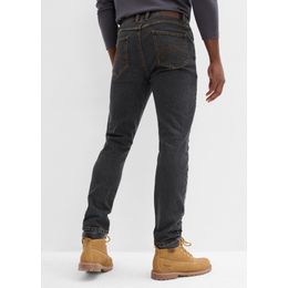 bonprix Herren Gerade Jeansschwarz denim (l&auml;nge: regul&auml;r), Gr. 64, Abriebeffekte, unifarben, Denim/Jeans, Obermaterial: 99% Baumwolle, 1% Elasthan,