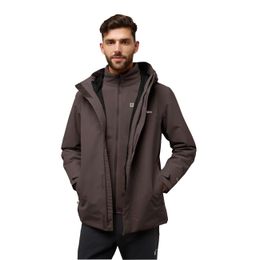 Jack Wolfskin Herren 3-in-1-Funktionsjacke "ALTENBERG 3IN1", braun, Gr. M, Obermaterial: 100% Polyester, Jacken