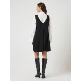 Y.A.S Damen Minikleid "YASMALEA SL WIDE DRESS S. NOOS", schwarz, Gr. L, unifarben, Web, Obermaterial: 95% Polyester, 5% Elasthan, Kleider, Kunstfaser