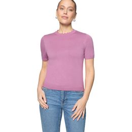 Zero Damen Kurzarmshirt "Damen mit Wellensaum", rosa, Gr. 42, unifarben, Obermaterial: 60% Viskose 40% Cotton, Shirts, Material