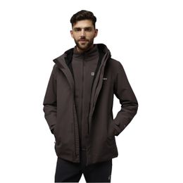 Jack Wolfskin Herren 3-in-1-Funktionsjacke "ALTENBERG 3IN1", braun, Gr. XL, Obermaterial: 100% Polyester, Jacken, mit gef&uuml;tterter Kapuze,