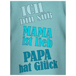 TRIGEMA M&auml;dchen T-Shirt "TRIGEMA T-Shirt mit frechem Spruch-Print", Gr. 92gletscher, Feinripp, 100% Baumwolle (Bio-Baumwolle kbA), Basic, Shirts