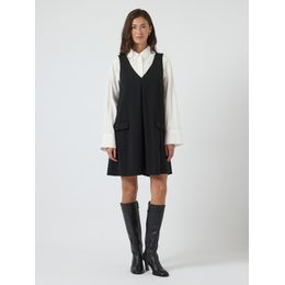 Y.A.S Damen Minikleid "YASMALEA SL WIDE DRESS S. NOOS", schwarz, Gr. M, unifarben, Web, Obermaterial: 95% Polyester, 5% Elasthan, Kleider, Kunstfaser