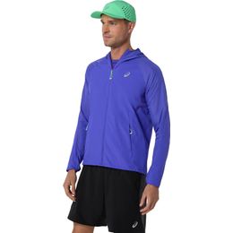 asics Herren Laufjacke "ROAD PACKABLE JACKET"cobalt burst, illuminate gr&uuml;n, Gr. S, Softshell, Obermaterial: 100% Nylon, Jacken, &Uuml;bergangsjacke