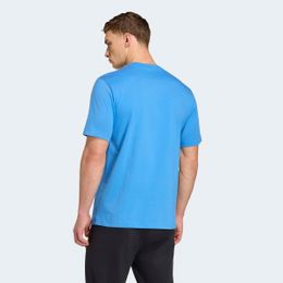Herren T-Shirt "M LIN SJ T"ray blau, sanftes wei&szlig;, Gr. M, adidas Sportswear, Obermaterial: 100% Baumwolle, Shirts, &uuml;berschnittene Schultern,