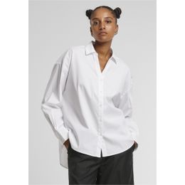Urban Classics Damen Klassische Bluse "Urban Classics Ladies Oversized Cotton Blouse", wei&szlig;, Gr. XS, 69% Baumwolle, 29% Polyester, 2% Elasthan, Blusen