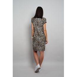 Seidel Moden Damen Minikleid, braun, Gr. 52, Jersey, Obermaterial: 94% Viskose, 6% Elasthan, Kleider, im Leo-Look - Viskose - MADE IN GERMANY