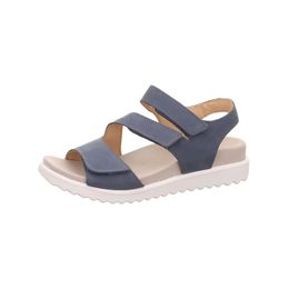 Legero Damen Riemchensandale "Legero Sandalen Leder", Gr. 42grau, blau, Leder, Schuhe