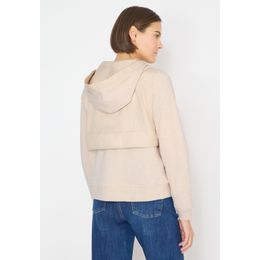 Cecil Damen Sweatjacke, beige, Gr. XL, unifarben, Sweatware, 100% Baumwolle, Sweatjacken, mit Strukturmix
