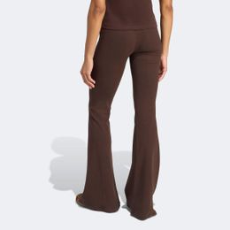 Damen Leggings "ESS FL LEGGINGS", braun, Gr. L, adidas originals, Obermaterial: 46% Baumwolle, 45% Viskose, 9% Elasthan, Hosen, mit ausgestelltem
