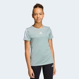 M&auml;dchen T-Shirt "TRAINING ESSENTIALS 3-STREIFEN KIDS"wonder sage, wei&szlig;, Gr. 140, adidas Sportswear, Obermaterial: 100% Polyester, Shirts