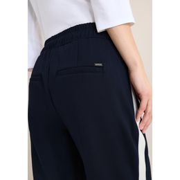 Cecil Damen Stoffhose "Style Tracey", blau, Gr. L, unifarben mit Farbeinsatz, Web, Obermaterial: 61% Viskose, 32% Polyamid, 7% Elasthan. Futter: 100%