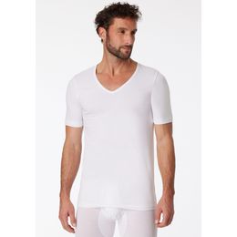 Schiesser Herren V-Shirt "95/5", Gr. 9, wei&szlig;, Single Jersey, Obermaterial: 95% Baumwolle, 5% Elasthan, unifarben, Shirts, mit tiefem V-Ausschnitt