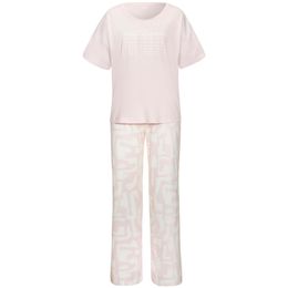 s.Oliver Damen Pyjama, Gr. 36, rosa, Single Jersey, Obermaterial: 50% Baumwolle, 50% Viskose, gemustert, Homewear-Sets, mit grafischem Print