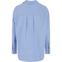 Urban Classics Damen Klassische Bluse "Urban Classics Ladies Oversized Cotton Blouse", blau, Gr. XXL, 69% Baumwolle, 29% Polyester, 2% Elasthan,