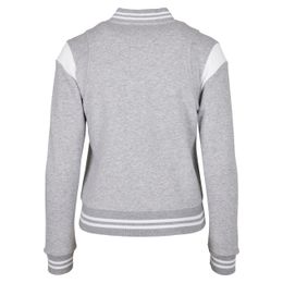 Urban Classics Damen Collegejacke "Urban Classics Damen Ladies Organic Inset College Sweat Jacket", grau, Gr. XL, unifarben, 100% Baumwolle, Jacken