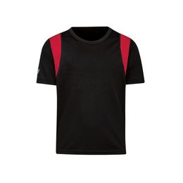 TRIGEMA M&auml;dchen T-Shirt "TRIGEMA Sport T-Shirt mit Netzeins&auml;tzen", schwarz, Gr. 140, Interlock, 100% Polyester, Shirts