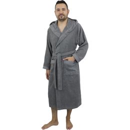 Unisex-Bademantel OTTO HOME, L:125cm, grau, Walkfrottier, Hausm&auml;ntel, "Tailles, ideal f&uuml;r Sauna & Spa, Hotelbademantel, Morgenmantel", langer