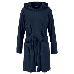 Damenbademantel OTTO HOME, L:95cm, blau, Leichtfrottee, Hausm&auml;ntel, "Nela, ideal f&uuml;r Sauna & Spa, Hotelbademantel, Morgenmantel", einfarbig, kurz,