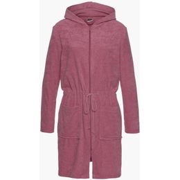 Damenbademantel OTTO HOME, L:95cm, lila, Leichtfrottee, Hausm&auml;ntel, "Nela, ideal f&uuml;r Sauna & Spa, Hotelbademantel, Morgenmantel", einfarbig, kurz,