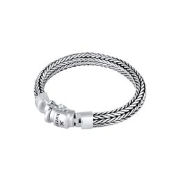 Kuzzoi Herren Armband "Herren Kastenverschluss Zopfglieder 925er Silber", 23cm, ohne Stein, Silber 925 (Sterlingsilber), silber, Silber 925