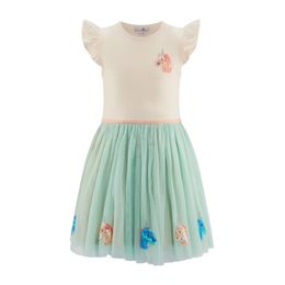 happy girls M&auml;dchen Jerseykleid, bunt, Gr. 110, mehrfarbig, Jersey, Obermaterial: 95% Baumwolle, 5% Elasthan. Futter: 100% Polyester. Unterteil: 100%