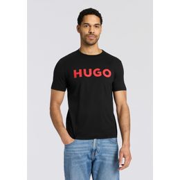 Hugo Damen T-Shirt "Dulivio"schwarz001, Gr. S, unifarben, Single Jersey, Obermaterial: 100% Baumwolle, Shirts, Rundhalsausschnitt, Regular Fit, Must