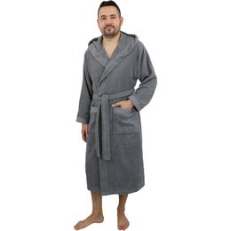Unisex-Bademantel OTTO HOME, L:125cm, grau, Baumwolle, Hausm&auml;ntel, "Tailles, ideal f&uuml;r Sauna & Spa, Hotelbademantel, Morgenmantel", langer Bademantel