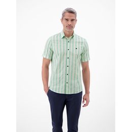 Lerros Herren Kurzarmhemd "Gestreiftes Kurzarmhemd aus Baumwollmix"mint water, Gr. XL, 76% Baumwolle, 24% Polyester, Hemden