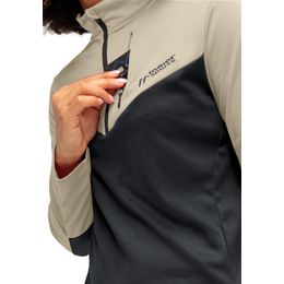 Maier Sports Damen Rollkragenpullover "Evii", beige, Gr. 46, 100% Polyester, Pullover, Damen Midlayer, warmes und schnelltrocknendes Fleece