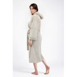 Unisex-Bademantel OTTO HOME, L:125cm, beige, Microfaser, Hausm&auml;ntel, "Lillou, ideal f&uuml;r Sauna & Spa, Hotelbademantel, Morgenmantel", kuschelig