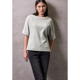 Damen T-Shirt, grau, Gr. 42, STREET ONE STUDIO, unifarben, Cord, 49% Baumwolle, 49% Polyester, 2% Elasthan, Shirts, im soften Baumwoll-Mix